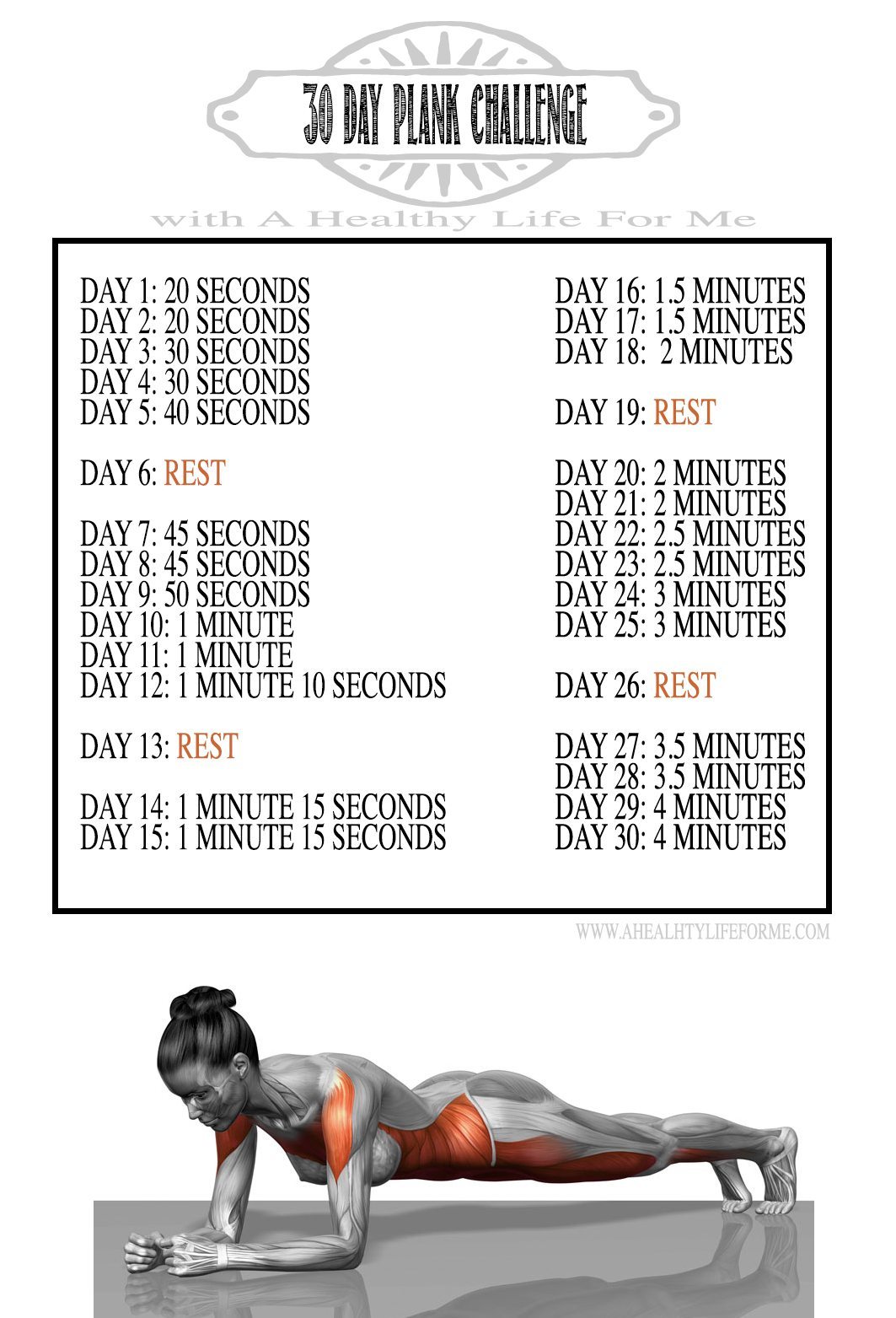 30 Day Plank Challenge A Healthy Life For Me 30 Day Plank Challenge A Healthy Life For Me