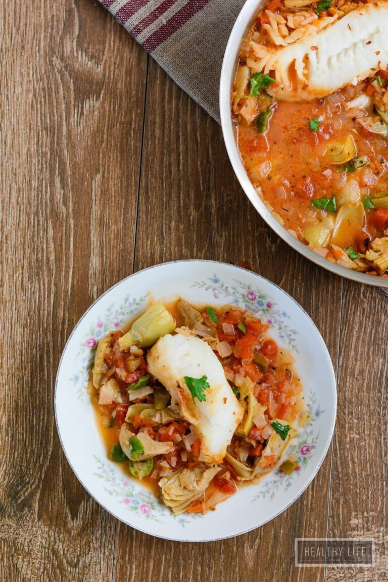 Cod with Bacon Tomato and Artichoke » A Healthy Life For Me