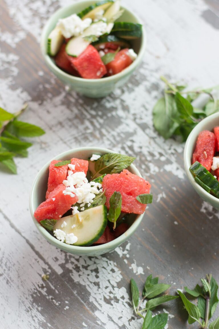 Watermelon Cucumber Salad With Mint | A Healthy Life for Me